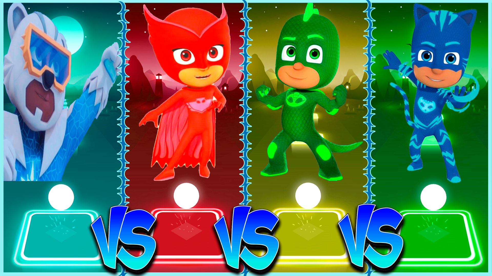 Герои в масках Coffin Dance в Tiles Hop lvl 8 - Мультик PJ Masks