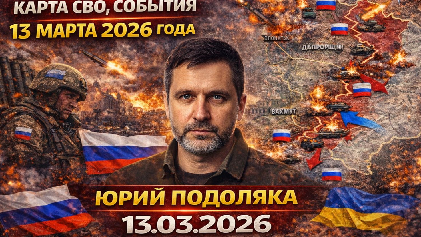 СВО новости карта СВО, события 13 марта 2026 года, бои с ВСУ.Юрий Подоляка 13.03.2026