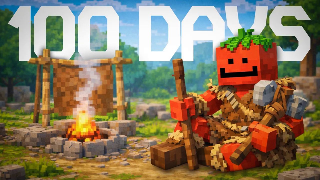 Я ВЫЖИЛ 100 ДНЕЙ В ДРЕВНЕМ МИРЕ В MINECRAFT