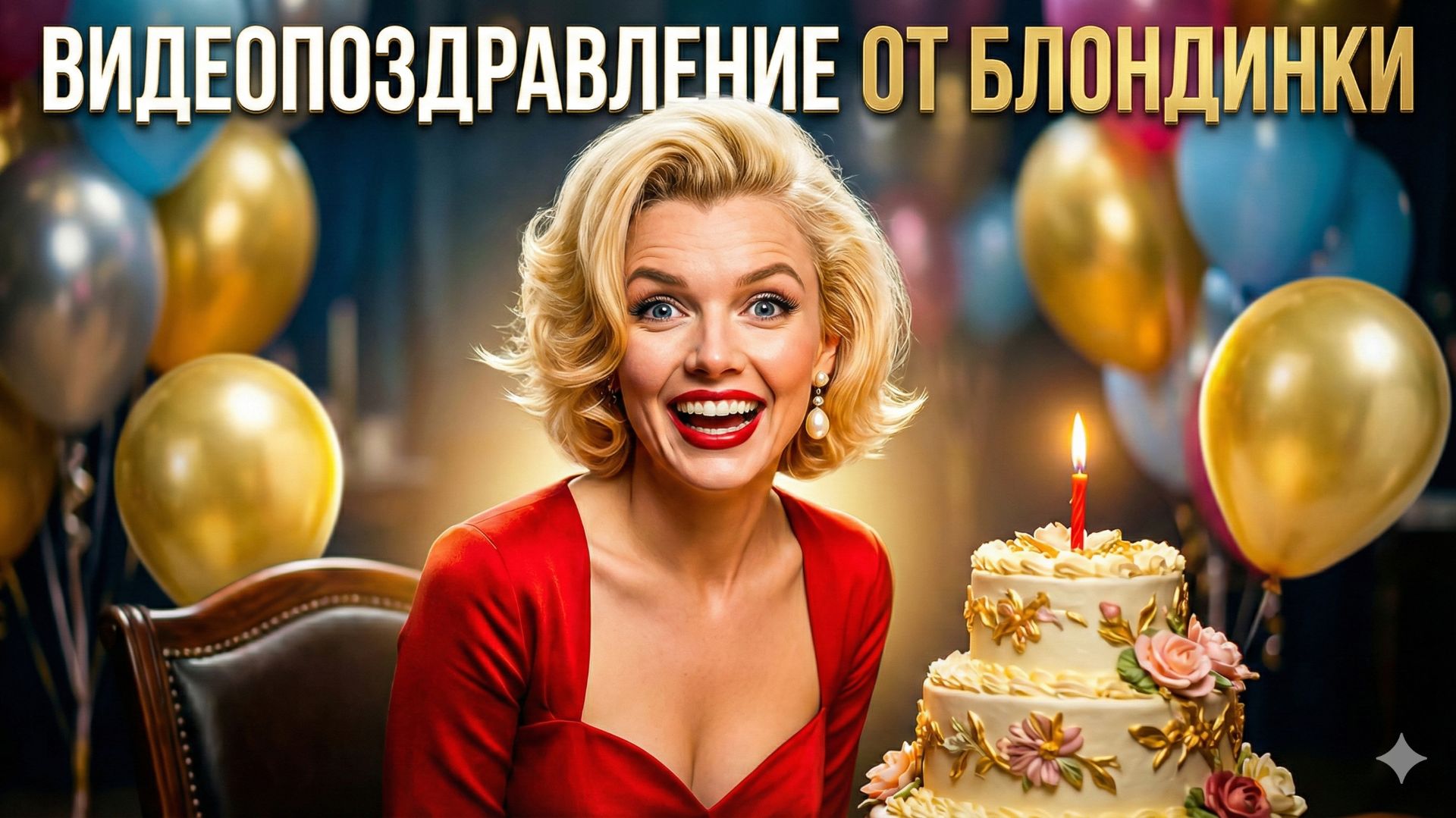 Красивое видео поздравление с днем рождения мужчине от эффектной блондинки