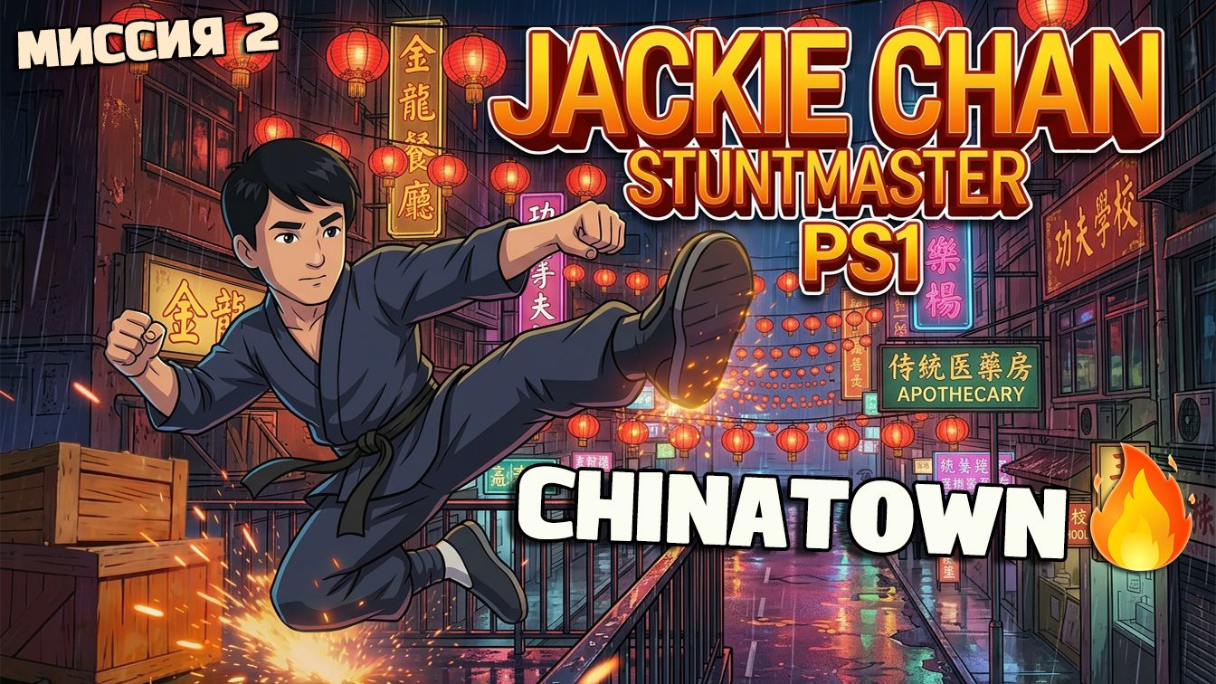 🔥 Jackie Chan Stuntmaster PS1 😱 100% Прохождение + ВСЕ ДРАКОНЫ! Миссия 2 (CHINATOWN)