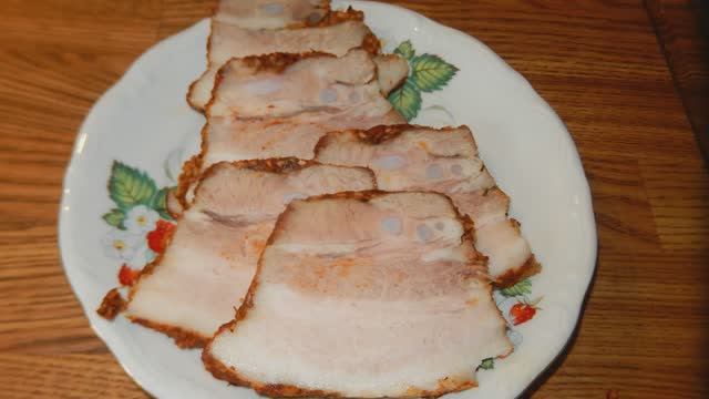 Рецепт.. Вкуснятина...Домашний вкусненький Бекон...Зачем покупать в магазине.... 2 часа и готово...