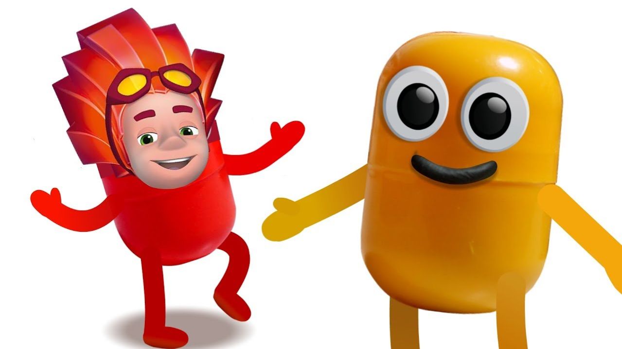 Живая капсула и Фиксики. Киндер Сюрприз. Капсулы танцуют. 7 часть.