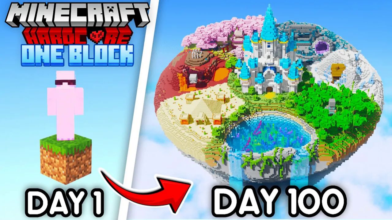 Я выжил 100 дней на одном блоке в Minecraft Hardcor