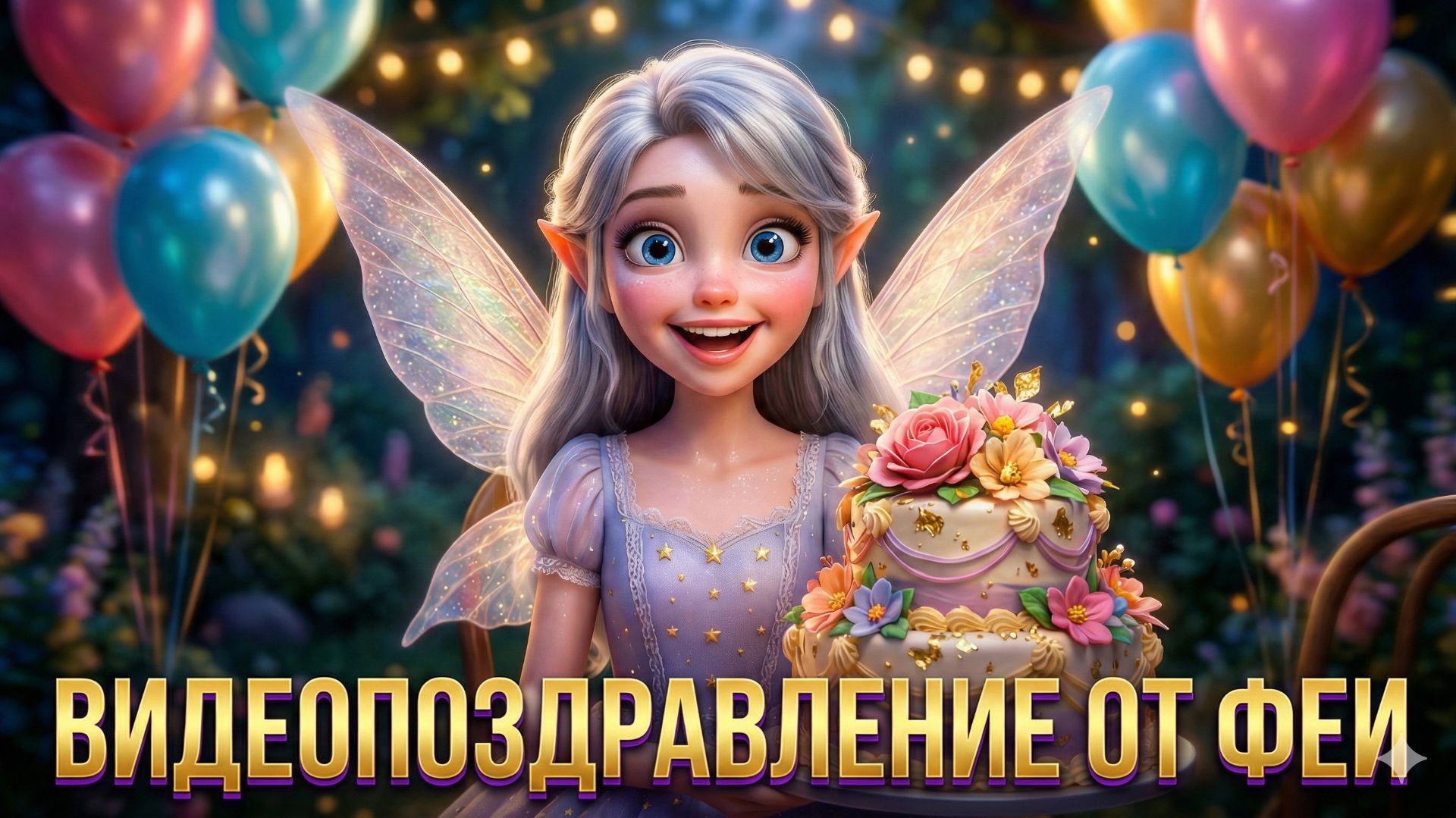 Волшебное видео поздравление с днем рождения девочке от сказочной феи