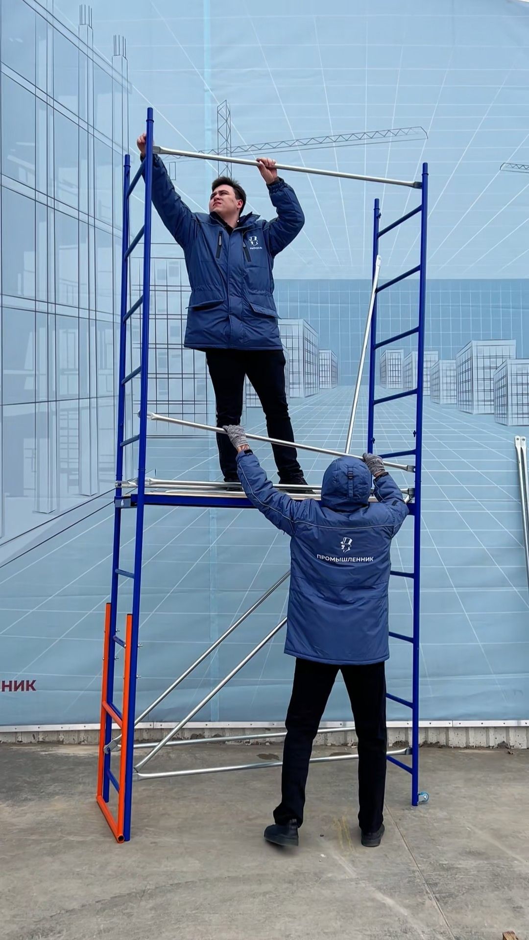 Малярный помост ПМ-200 мобильный: обзор и сборка за 1 минуту