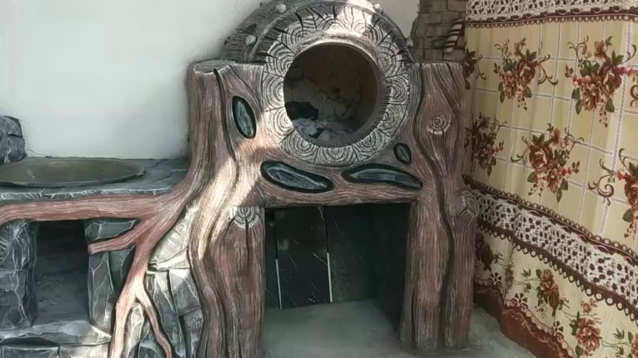 зона барбекю.оформление цоколя работа Улукбека.