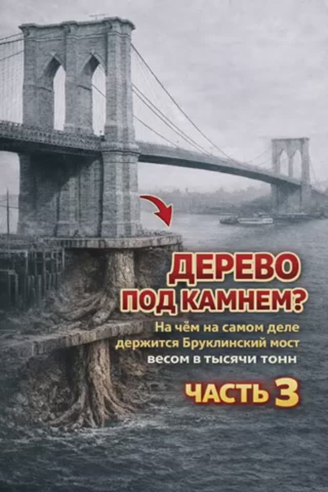 На чем на самом деле держится Бруклинский мост весом в тысячи тонн. Часть 3/3