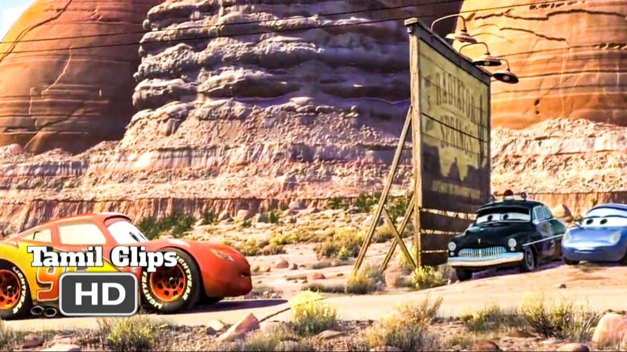Молния Маккуин пытается сбежать из Радиатор Спрингс отрывок мз мультфильма Тачки 2006