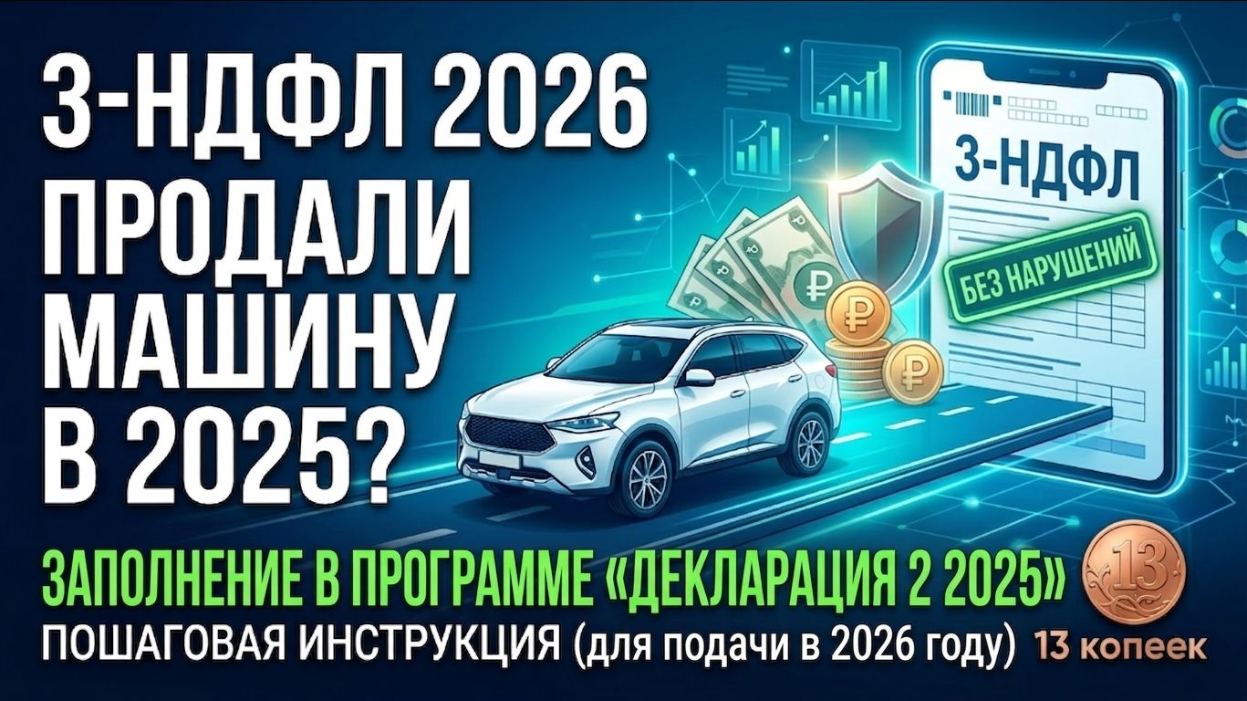 3-НДФЛ 2026: как заполнить декларацию при продаже автомобиля в программе «Декларация 2025»
