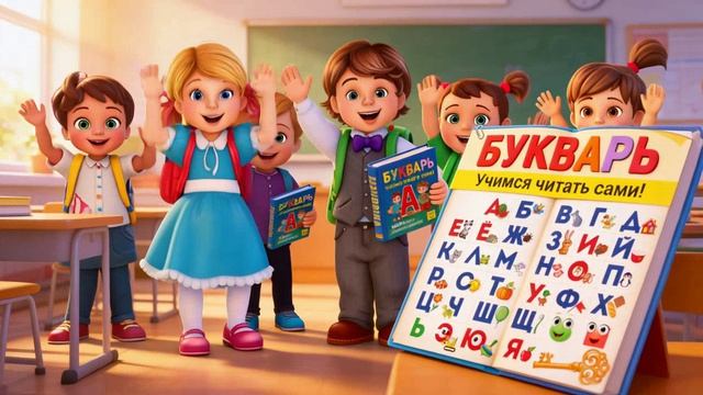 Прощание с букварём // Детский школьный футаж