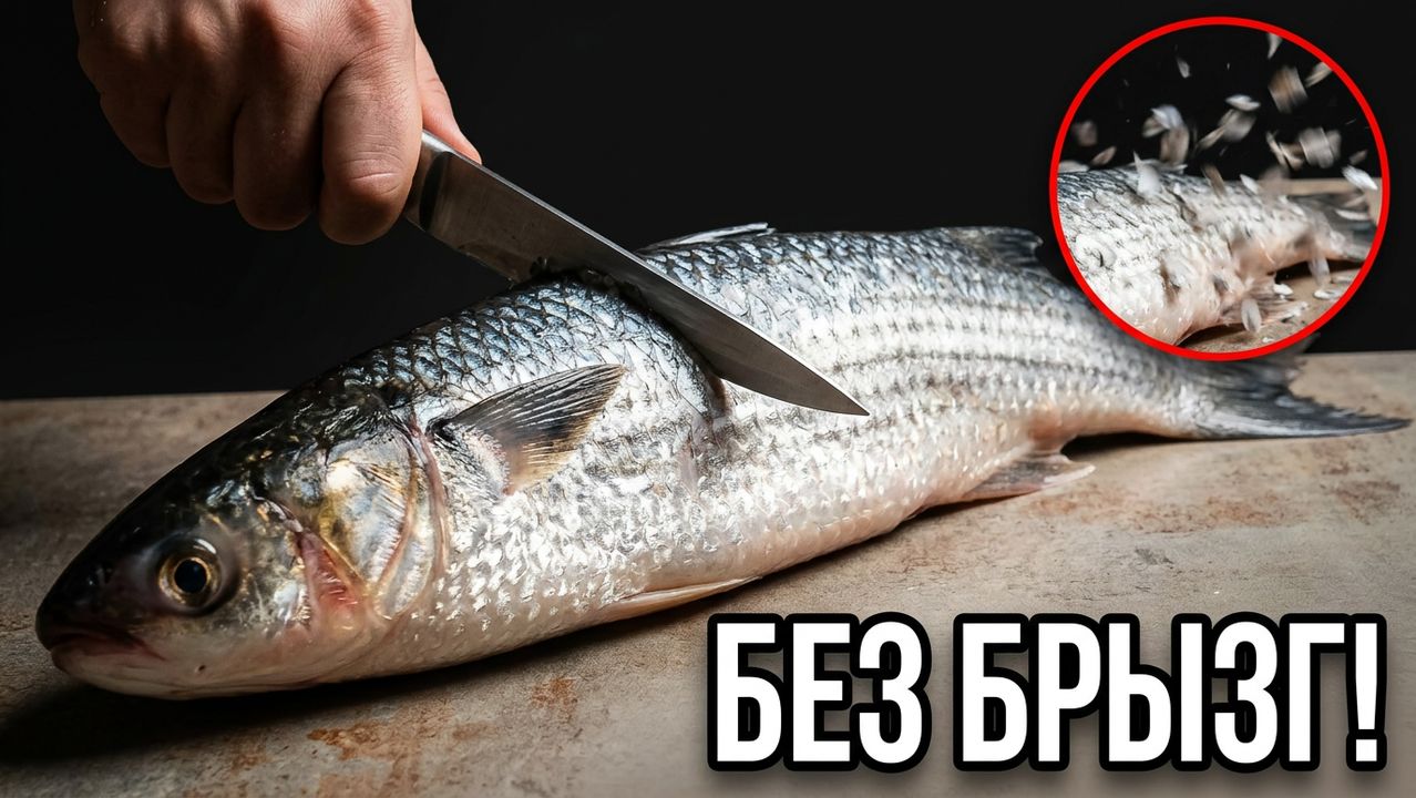 Как почистить чешую любой рыбы, чтобы не разлеталась. Вода не нужна