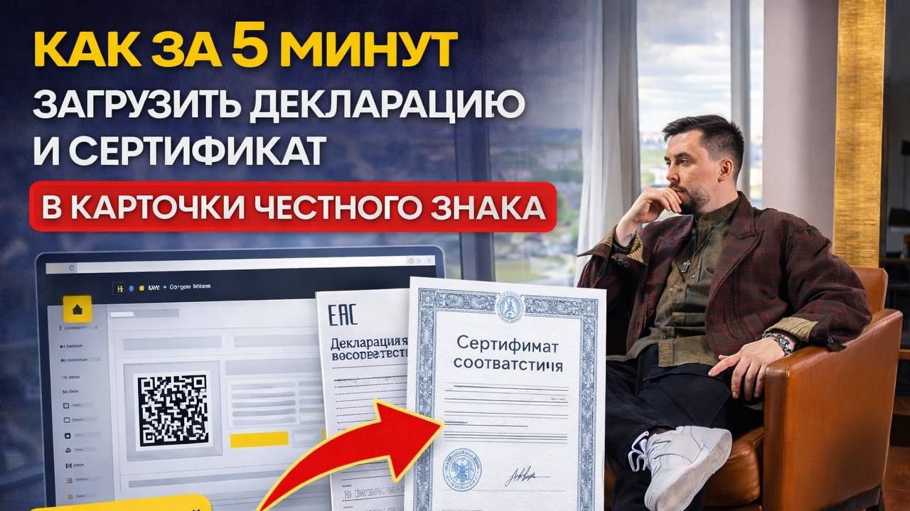 КАК ЗА 5 МИНУТ ПОДГРУЗИТЬ ДЕКЛАРАЦИЮ И СЕРТИФИКАТ НА 100 КАРТОЧЕК В ЧЕСТНОМ ЗНАКЕ ЗА 5 МИНУТ