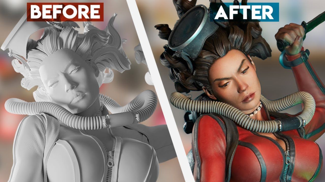 Рисую Фигурку HUGE из Pulp Vixens от Sideshow 😍