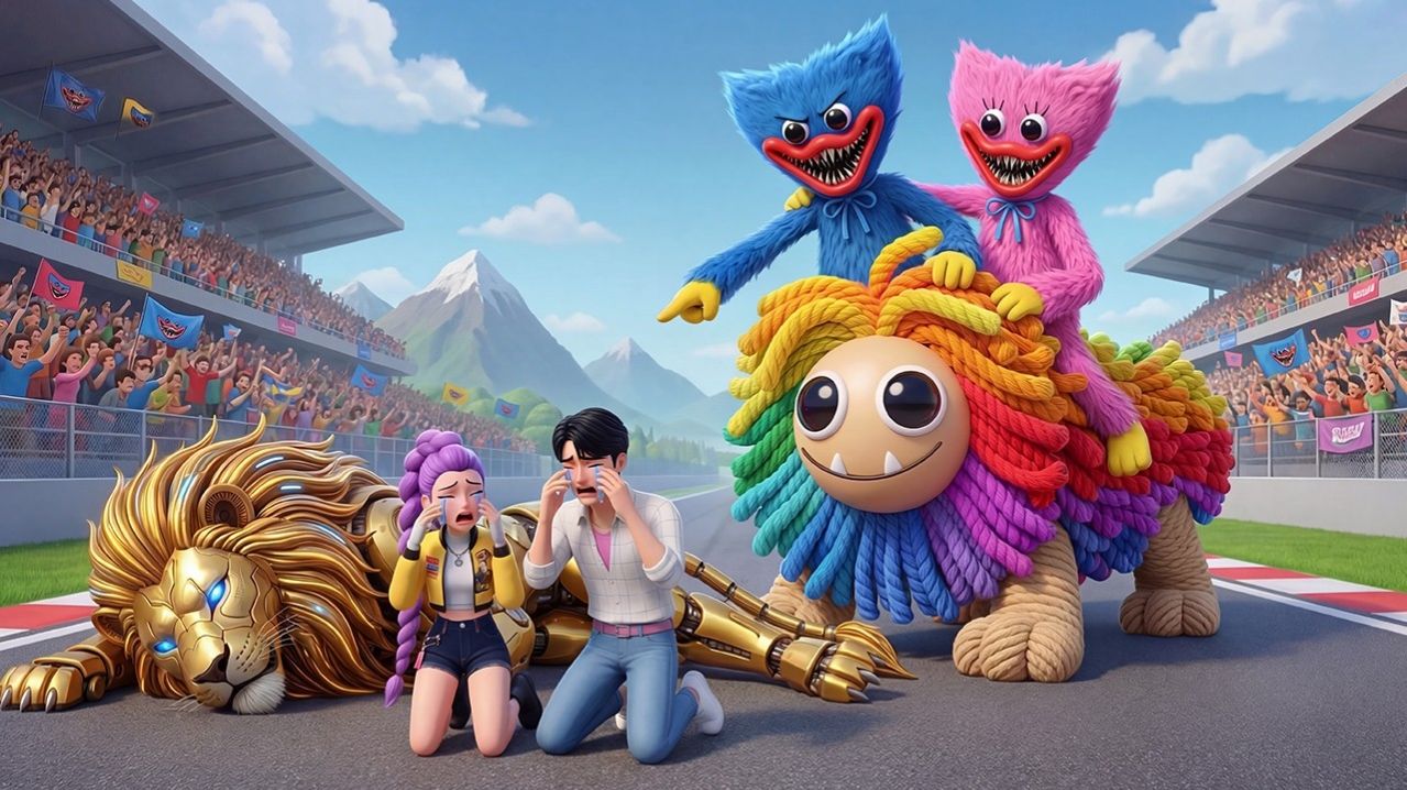 Руми против Хагги Вагги: Гонка львов | K-pop Охотники на демонов против Поппи Плейтайм