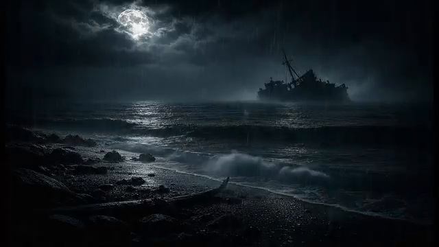 Dark Ocean Storm at Night 🌊 Waves & Rain Sounds for Sleep & Relaxation