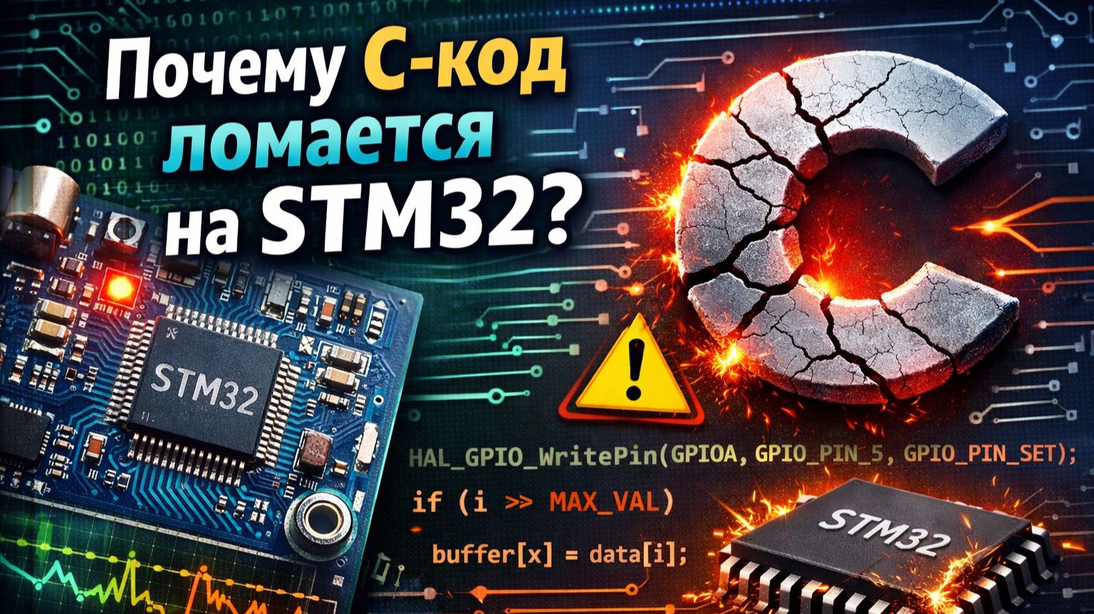 Почему код на C отлично работает на компьютере, но ведёт себя совершенно иначе на микроконтроллере?