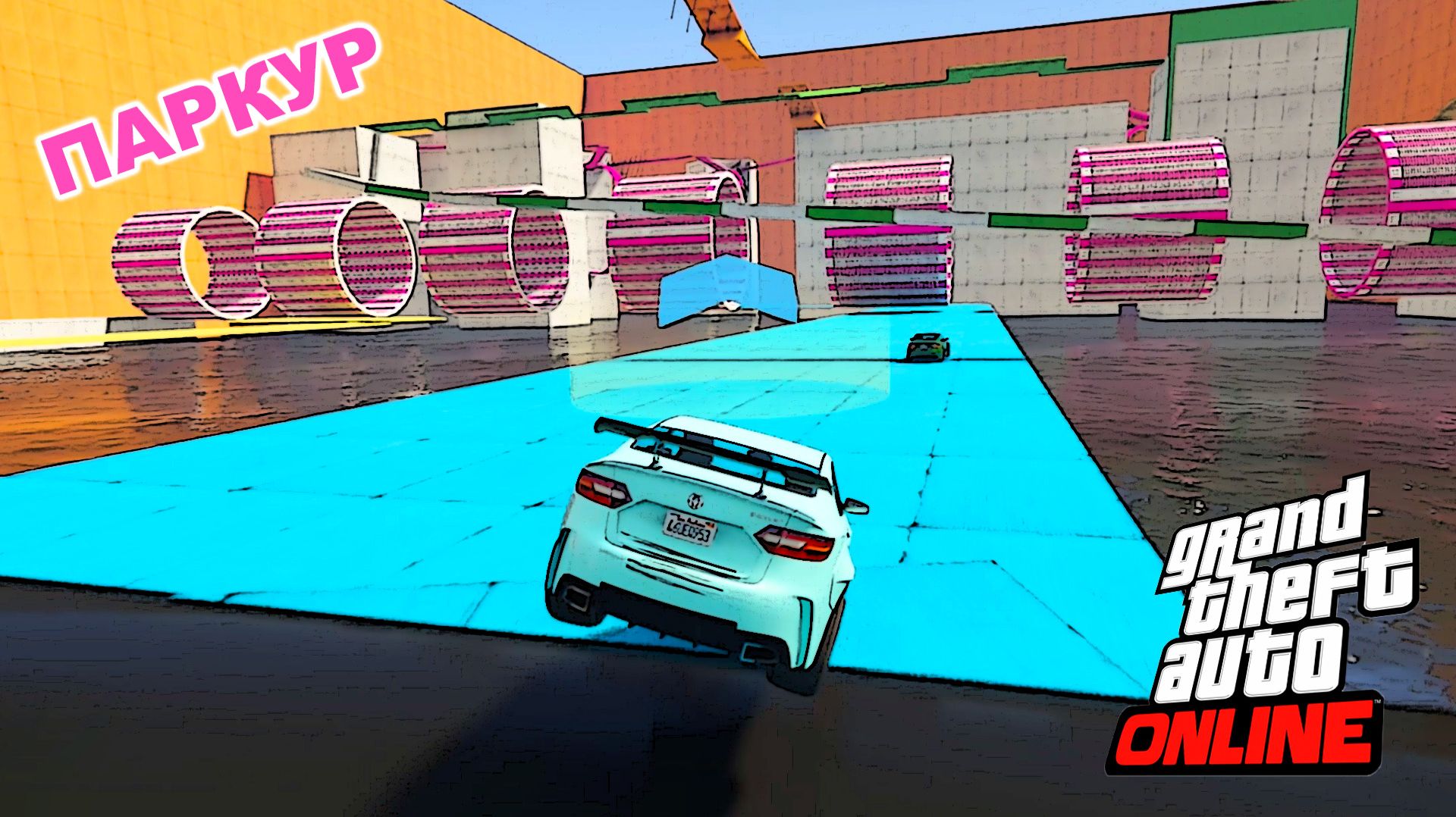 Борьба за позицию в паркуре на жигуляре в GTA V OnLine