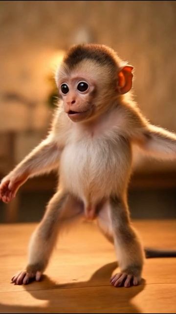 маленькая обезьянка танцует