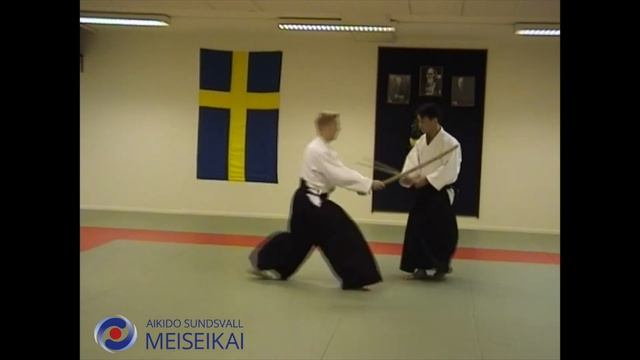 20.Aikido Ken Tai Ken Gyaku Hanmi b4 Grabbing Nikyo Shishiya Sen