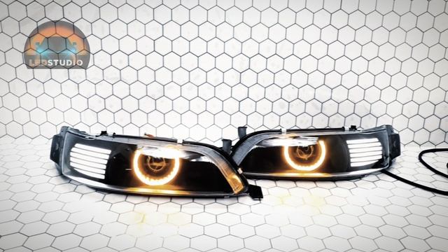 Toyota Mark II светодиодные фары с элементами тюнинга от ledstudio