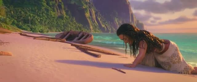 Моана едва не погибает, пытаясь уплыть за риф отрывок из мультфильма Моана 2016