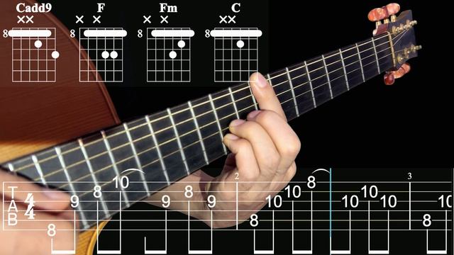 ИГРА АККОРДАМИ на Гитаре 003. Уроки Гитары. Аккорды и табы для Гитары Guitar B28