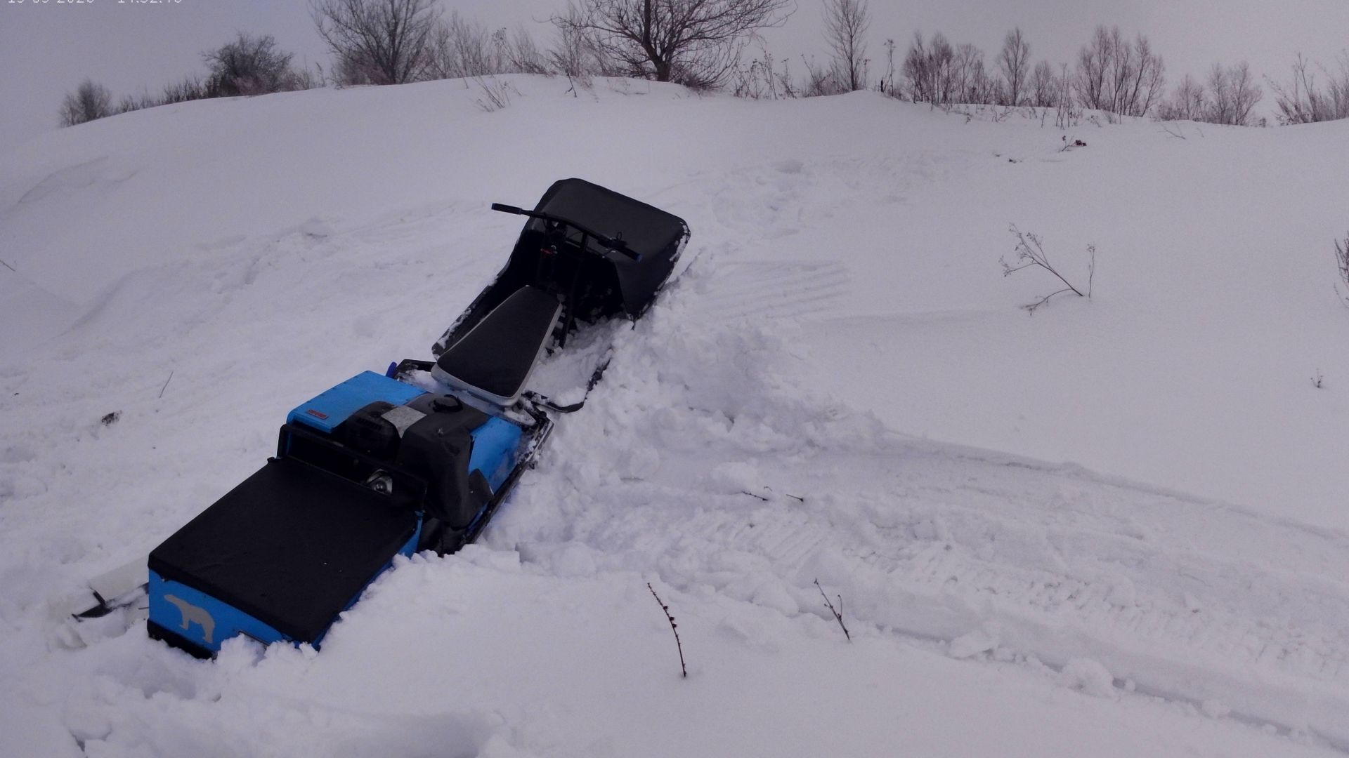 "Засадили" мотособаку по самые уши. Покатушки на Метеоритном озере