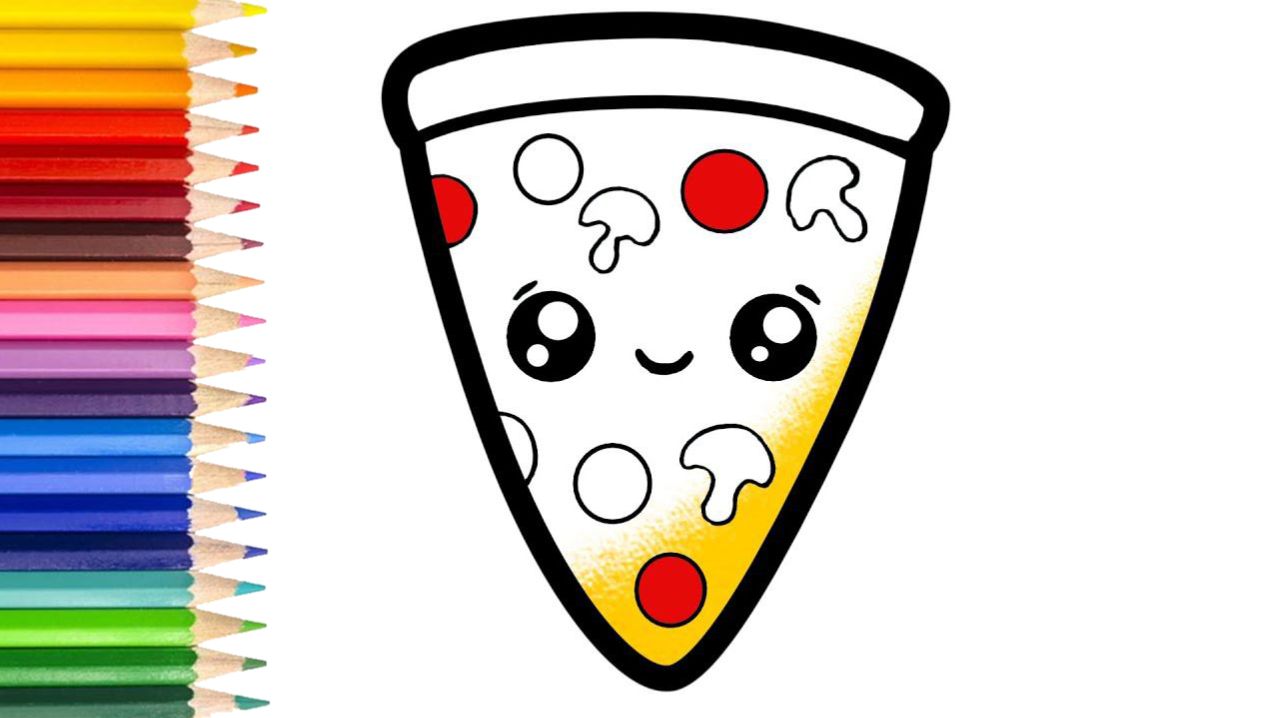 мультик для детей-Как нарисовать ПИЦЦУ  для детей/Рисование ПИЦЦЫ для детей