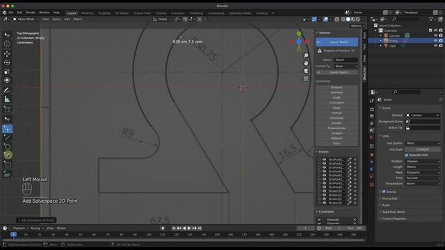 Blender Addon 中文教學 》CAD Sketcher  CAD草圖繪製 Part 2( Нейроперевод )