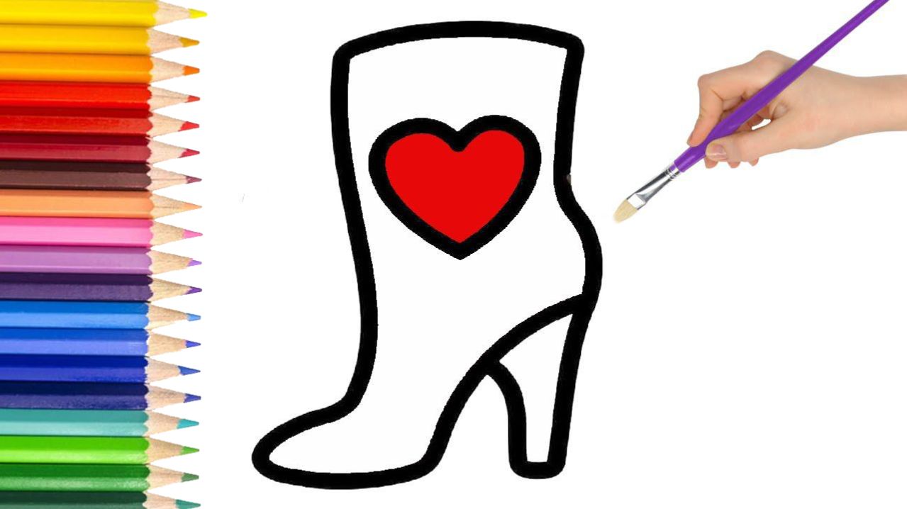 Мультик для детей-Как нарисовать САПОГ  для детей/Рисование САПОГА