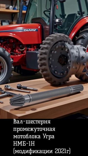 Вал-шестерня НМБ.100.002.8 КадВи промежуточная мотоблока Угра НМБ-1Н (модификации 2021 г)
