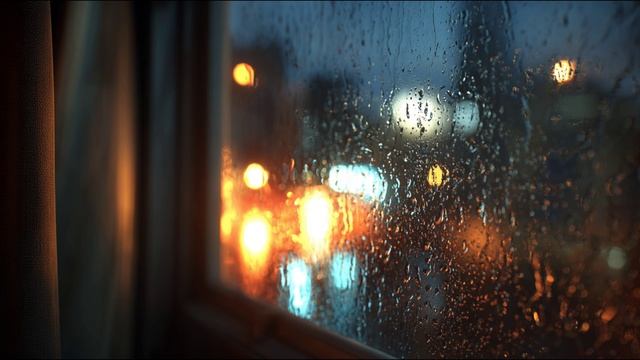 Ночной дождь за окном квартиры — 1 час