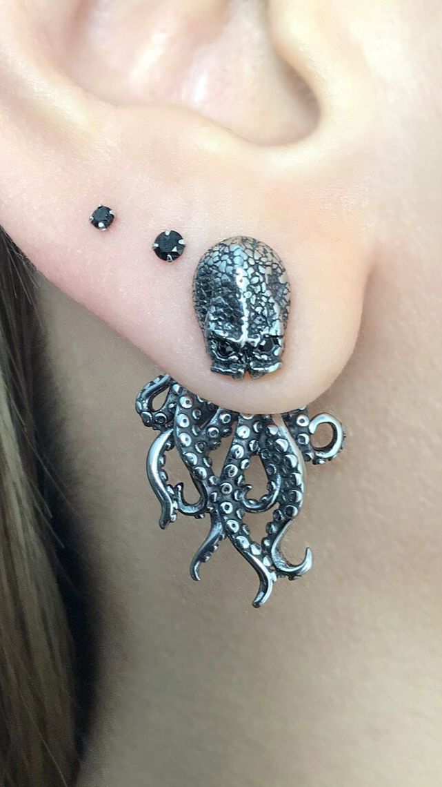 Серьги-джекеты "Осьминог кракен" от StarfallShop