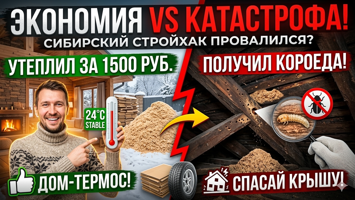 Утеплил чердак опилками за 1500 рублей: дом-термос и моя фатальная ошибка.