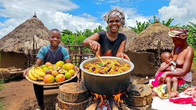Готовим обед и ужин в нашей деревне. Жизнь и быт в Кении