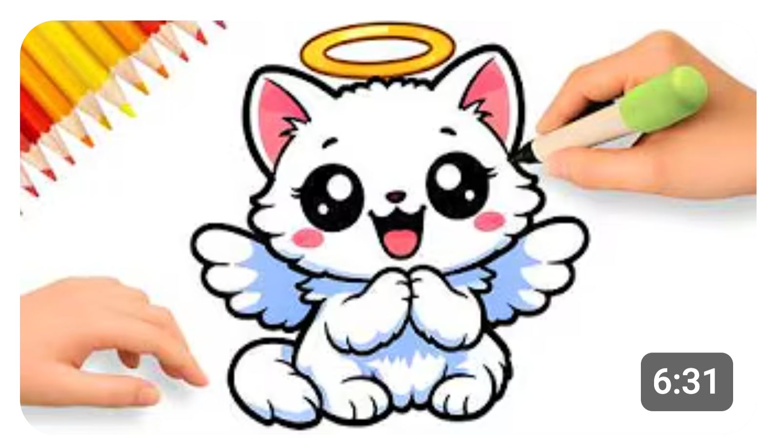 КАК НАРИСОВАТЬ КОТЕНКА С КРЫЛЬЯМИ 👼😺