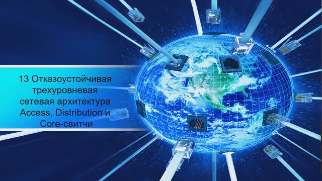 13 Отказоустойчивая трехуровневая сетевая архитектура Distribution и Core-свитчи