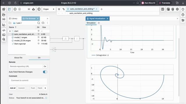моделирование нелинейной системы - автоколебания и скользящий режим