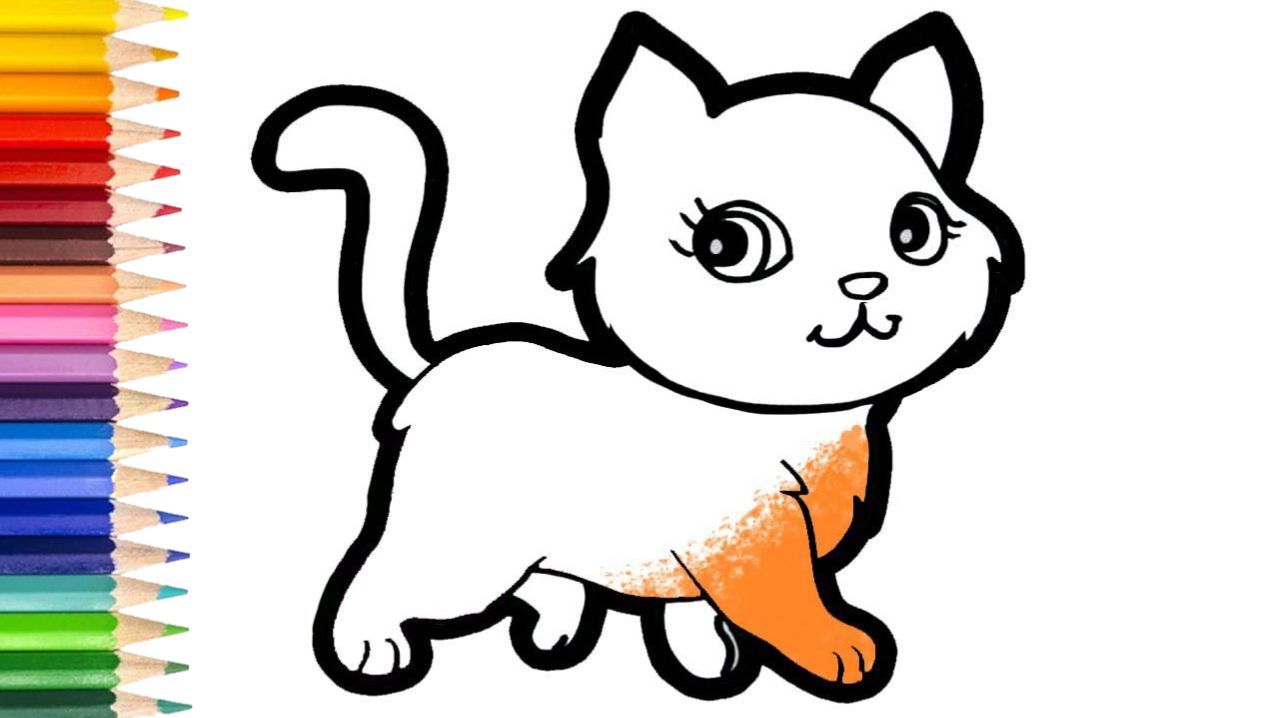 Мультик для детей-Как нарисовать КОТА для детей/РИСОВАНИЕ КОТИКА для детей