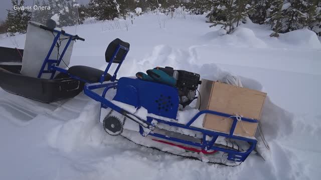 МОТОТОЛКАЧ АЛЬБАТРОС ХЛВ9 НА СКЛИЗАХ. КАК ОН ПРОЕДЕТ ПО ГЛУБОКОМУ СНЕГУ?