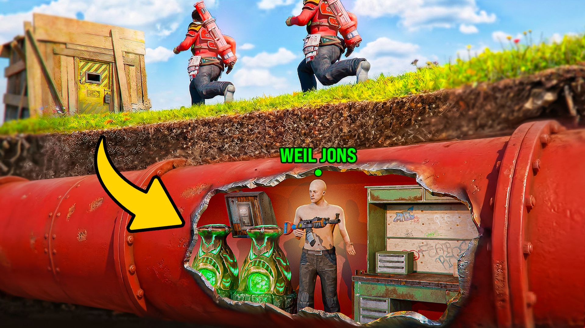 Рейд Имбового Дома внутри ТРУБЫ в Rust/Раст