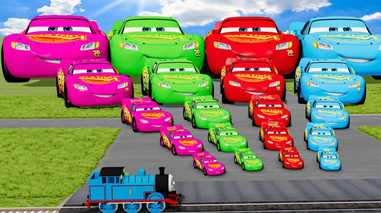 Мультики про машинки для детей. Краш тесты ярких машинок и паровозика. Мультики машинки малышам