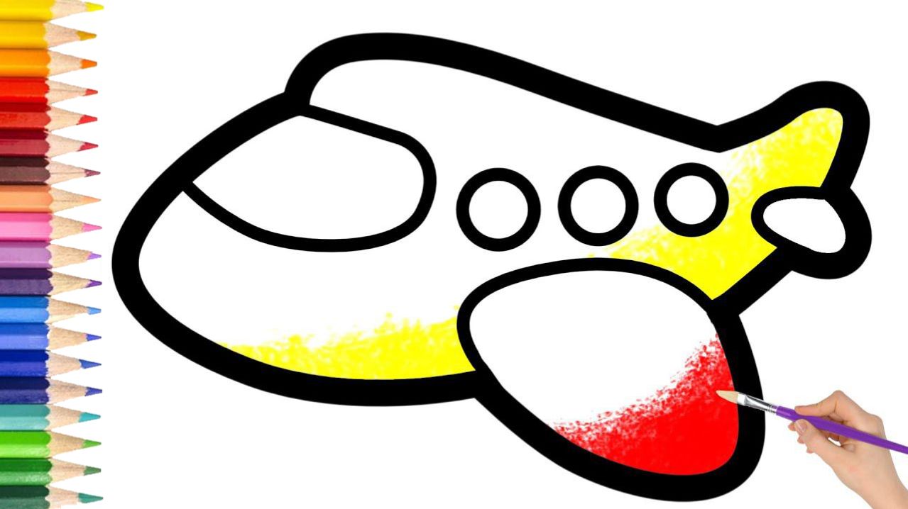 Мультик для детей-Как нарисовать САМОЛЕТ для детей/Рисунок САМОЛЁТ для детей