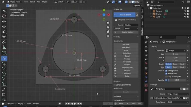 Learn CAD Sketcher | 9 | Trace Reference Image to Create a Basic Model ( Нейроперевод )