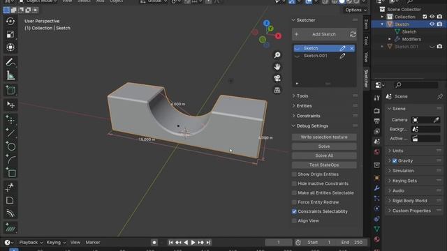Learn CAD Sketcher  18 -  CAD in Blender  ( Нейроперевод )