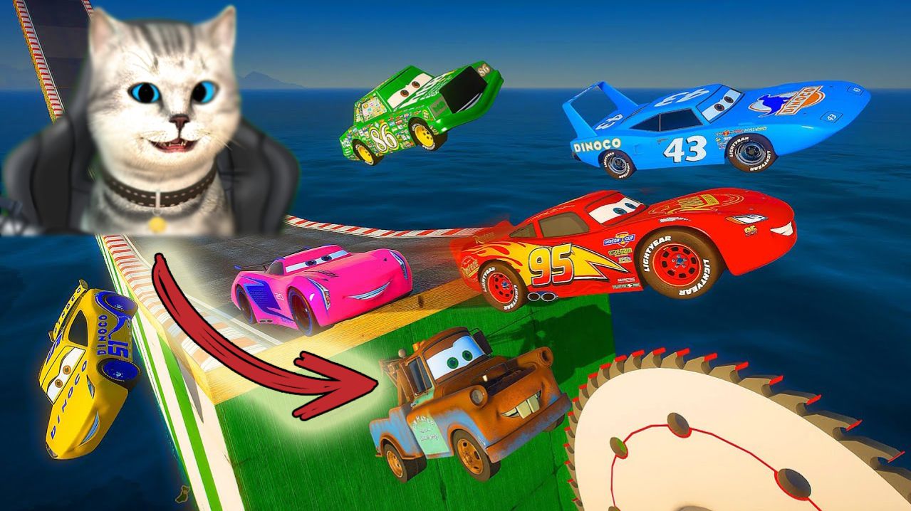 Молния маквин и тачки проходят супер сложную рампу Кто же победит