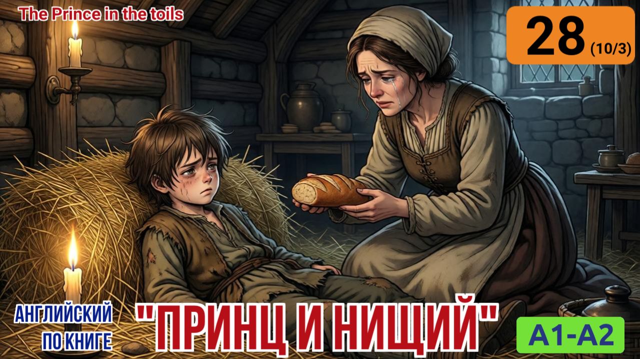 "Принц и нищий" на английском | Глава 10/3: Ночная забота и материнский тест | A1-A2