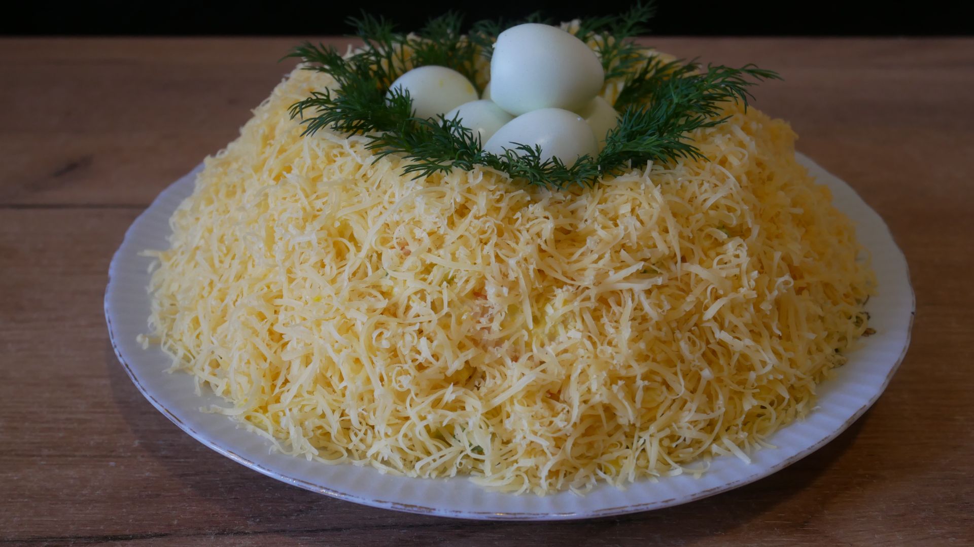 Салат на ПАСХУ с креветками ГНЕЗДО ГЛУХАРЯ Рецепт вкусного салата