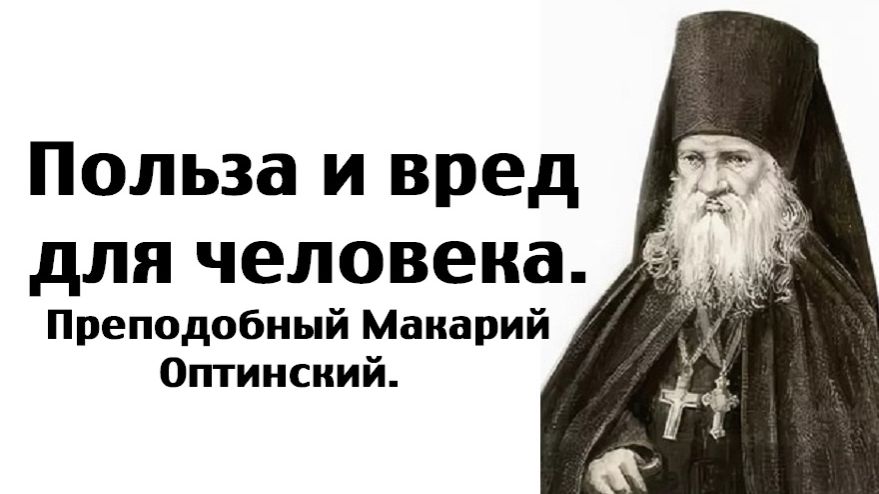 Польза и вред для человека. Преподобный Макарий Оптинский.